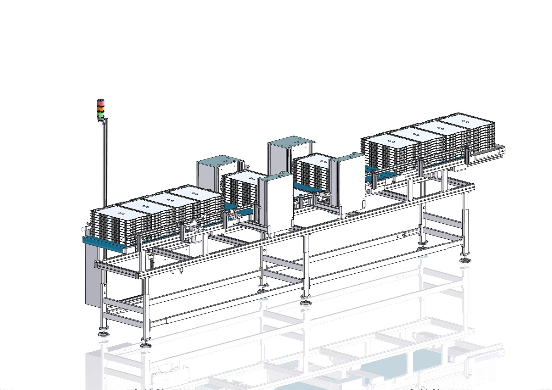 Tray stack conveyor system - Buechler GesmbH